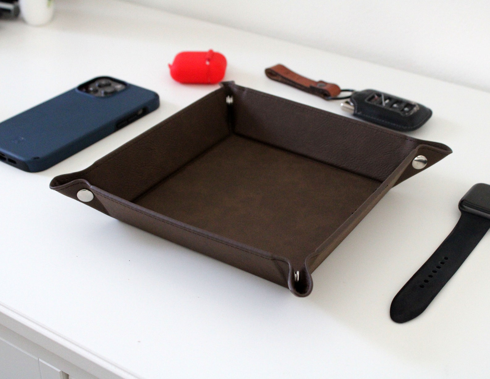 Women's Personalized Valet Tray Catch All Tray Coin Tray Leather Valet ...
