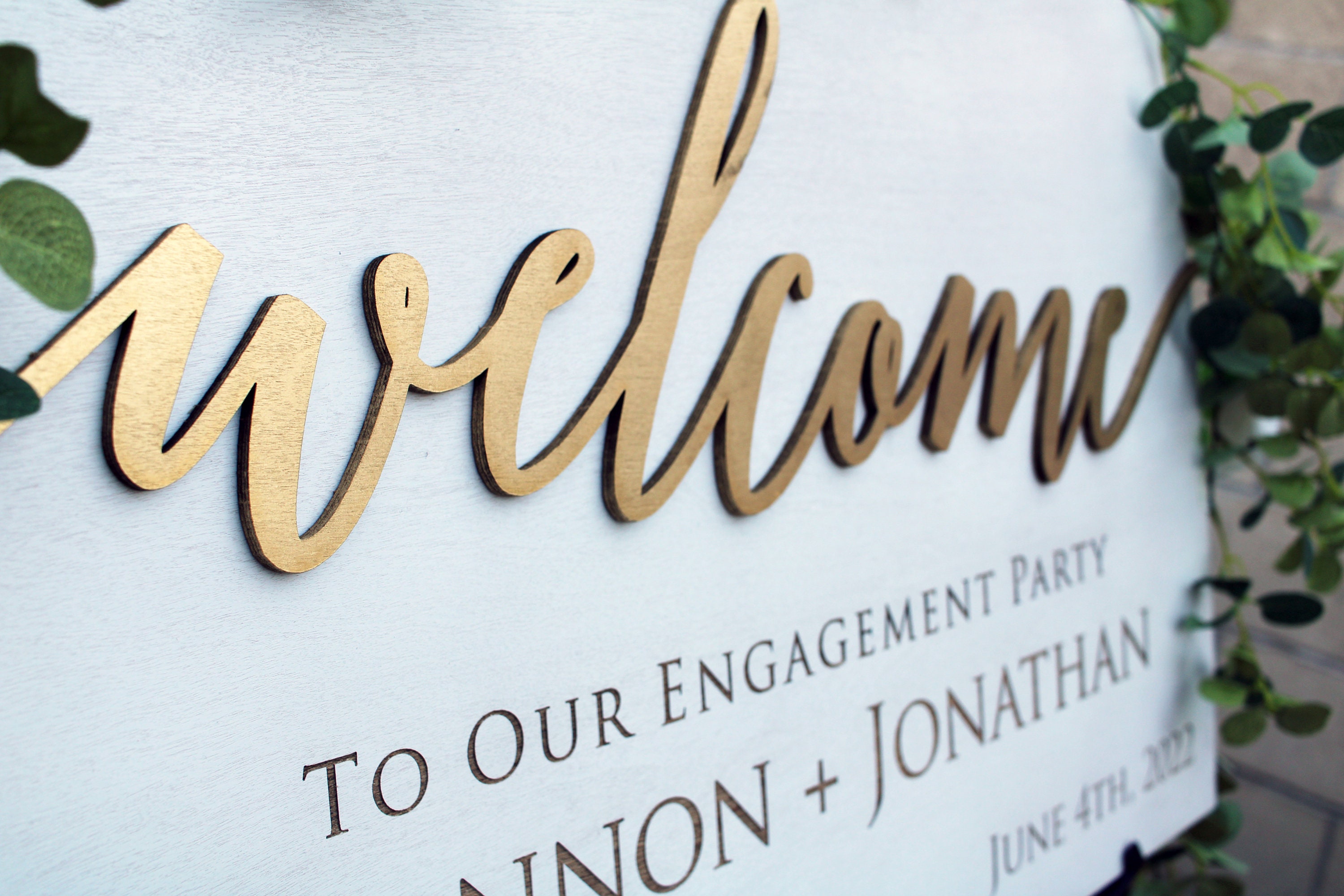 Wedding Welcome Sign Large Welcome Sign White and Gold Welcome - Etsy