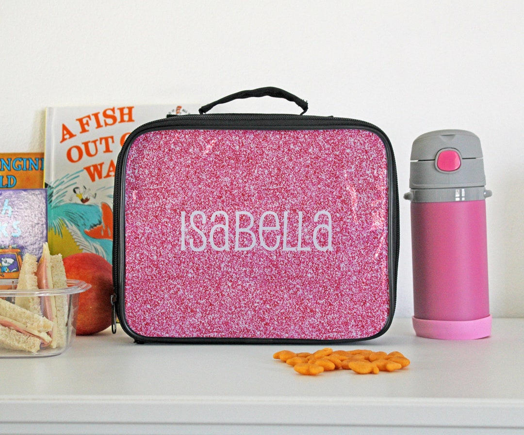 Glitter Personalized Kids Lunch Box Lunch Box With Kid's Name, Custom ...