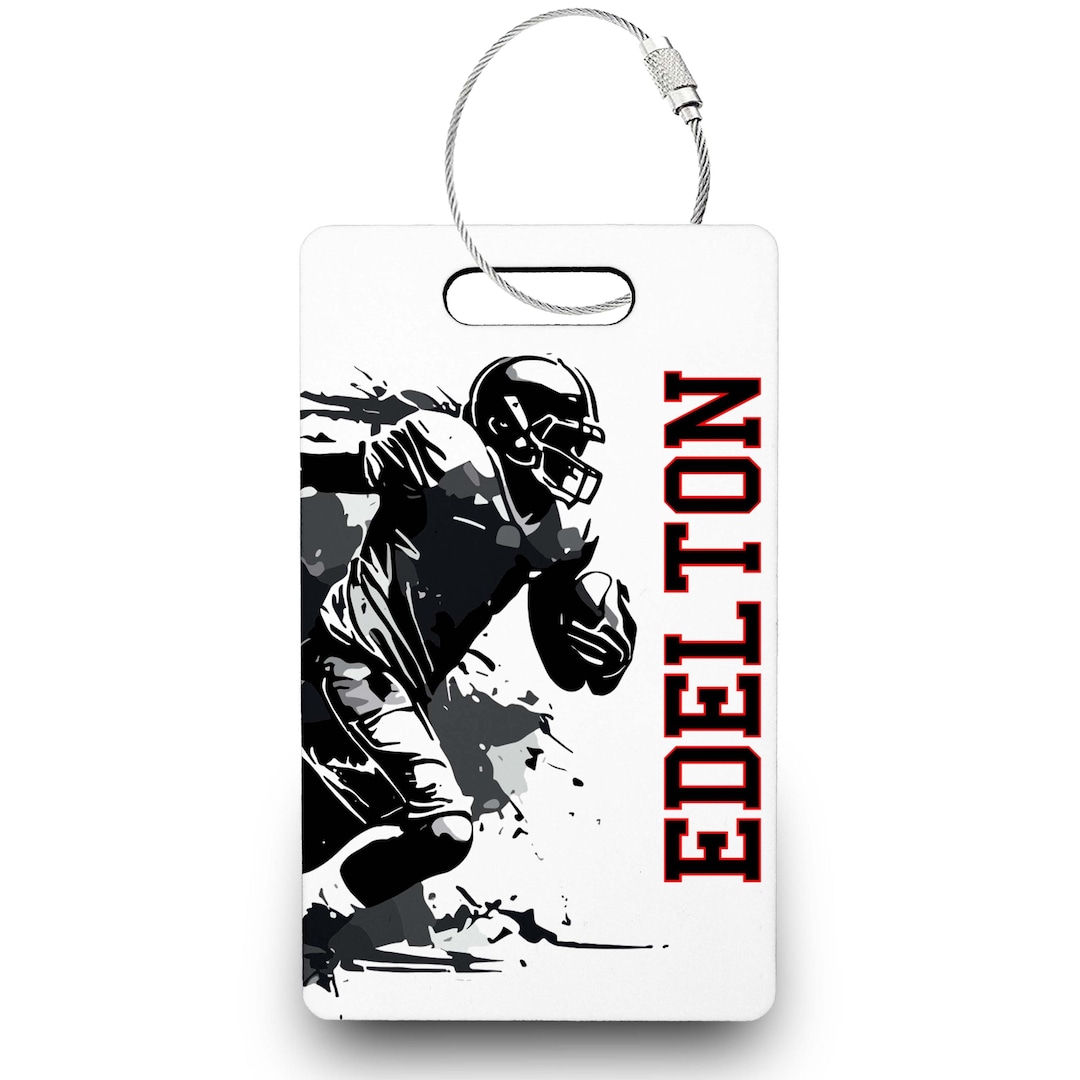 Personalized Football Name Tag, Football Bag and Keychain Tags ...