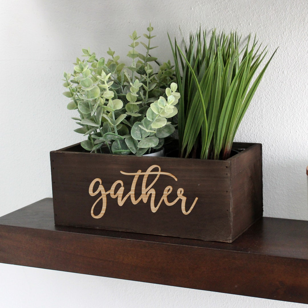 Gather, Home Personalized Planter Box, Custom Wood Planter Box ...