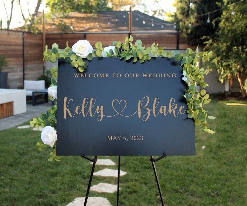 Wedding Welcome Sign Large Welcome Sign Rustic Wood Welcome Sign Walnut ...