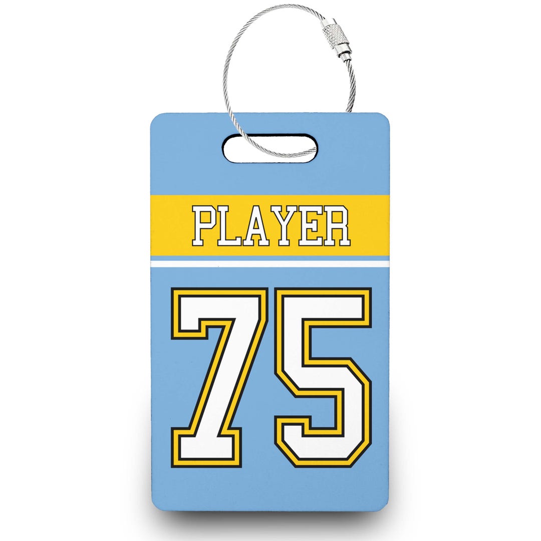 Personalized Football Name Tag, Football Bag and Keychain Tags ...