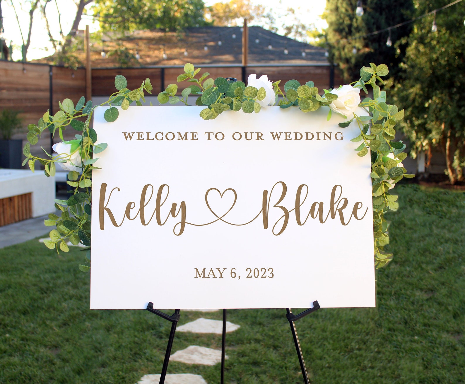 Wedding Welcome Sign Large Welcome Sign Rustic Wood Welcome Sign Walnut ...