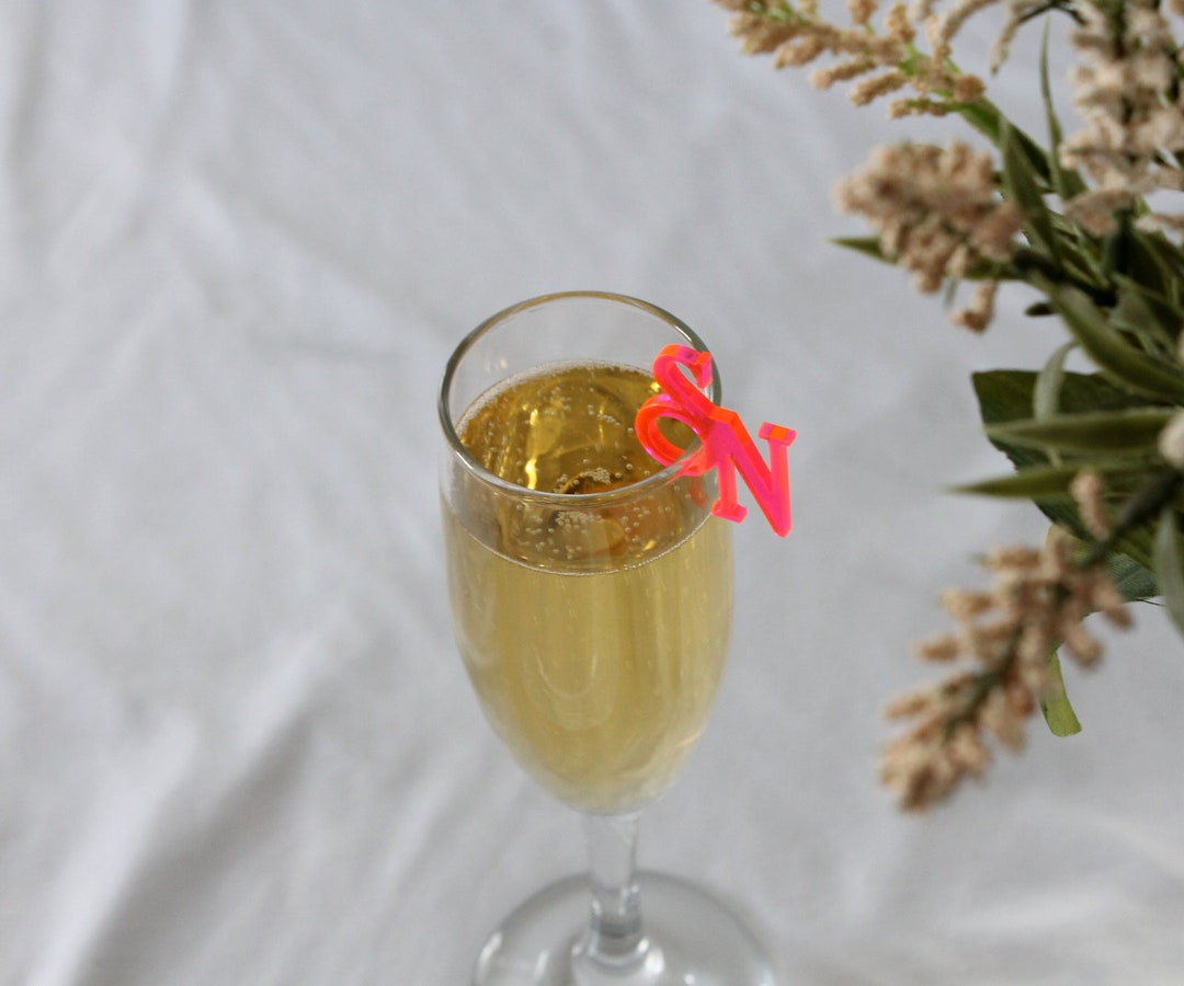 Wedding Initial Champagne Toppers DIY Peel at Home | Champagne Drink ...