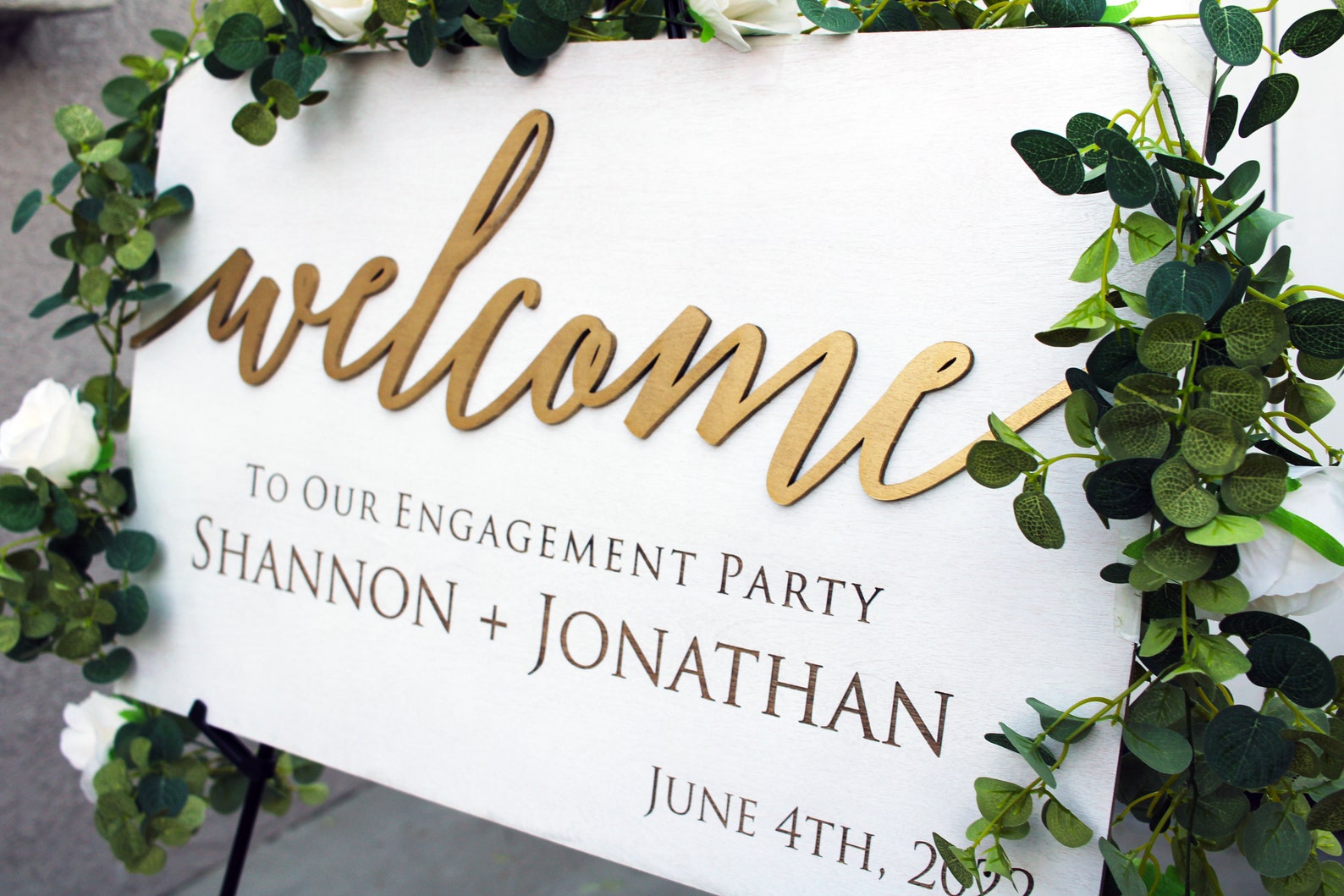 Wedding Welcome Sign Large Welcome Sign White and Gold Welcome - Etsy