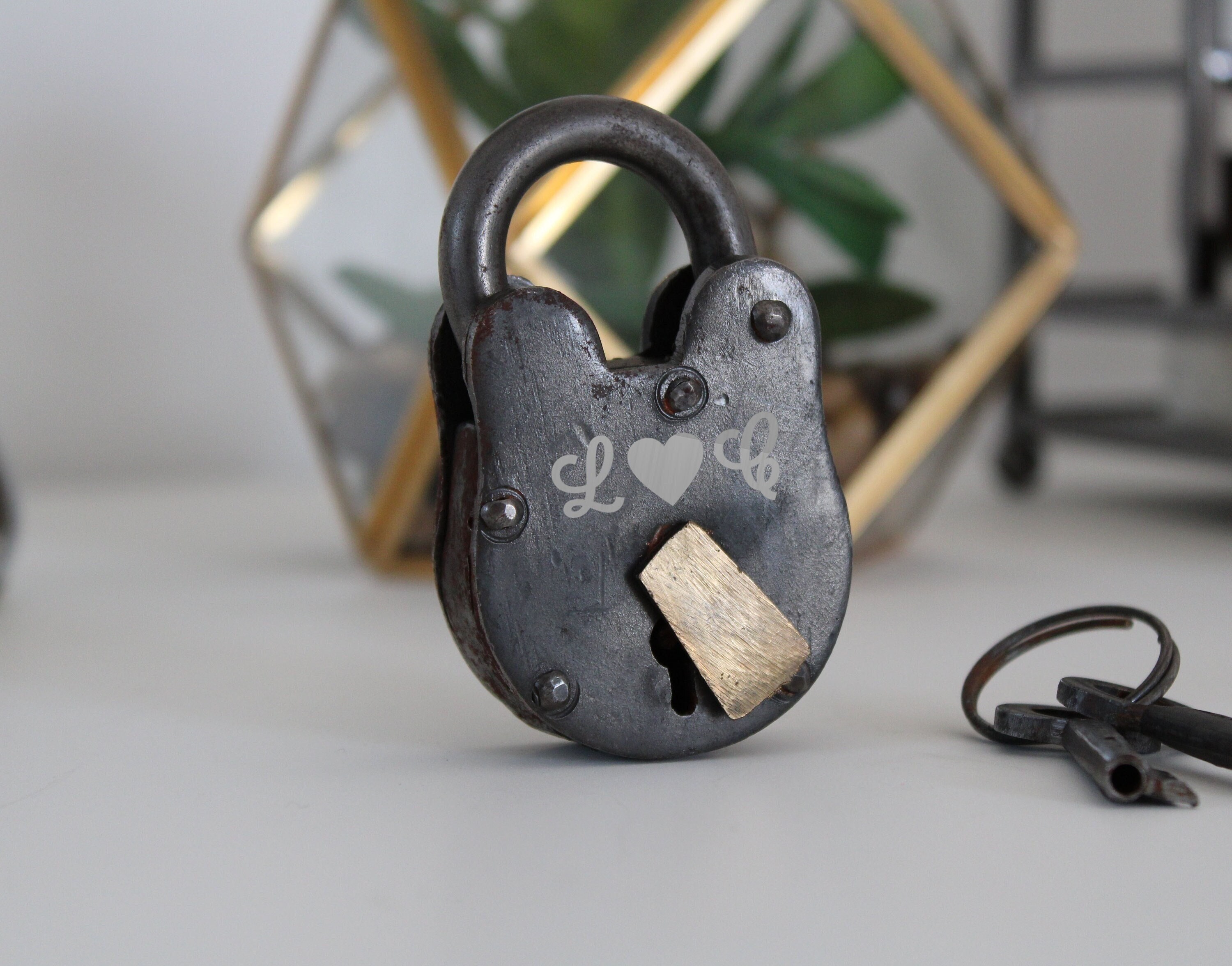 Antique Love Lock With Keys Custom Love Lock Engraved Love - Etsy