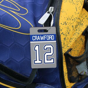Personalized Football Name Tag, Football Bag and Keychain Tags ...