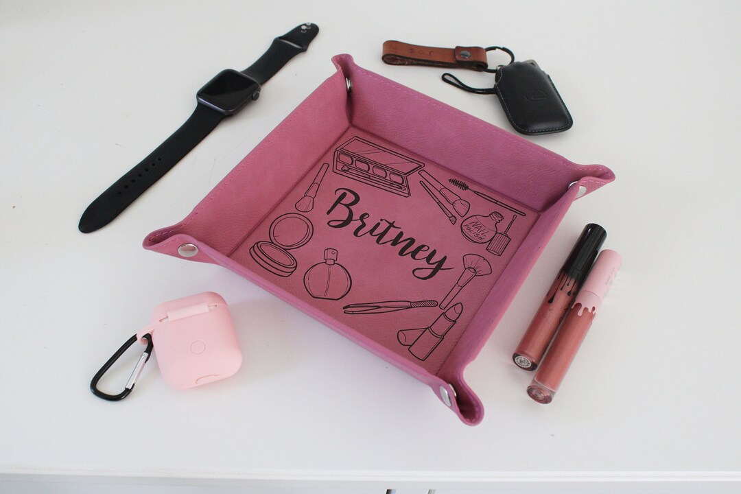 Women's Personalized Valet Tray Catch All Tray Coin Tray Leather Valet ...