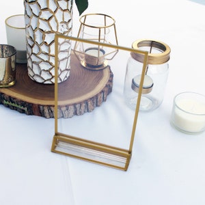 Wedding Table Sign With Gold Stand Gold Wedding Table Numbers Gold Trim ...