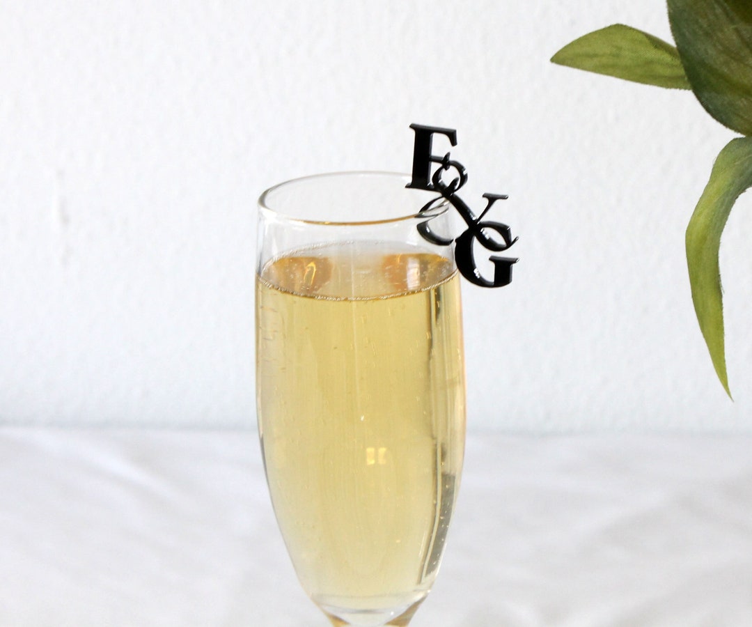 Wedding Initial Champagne Toppers DIY Peel at Home | Champagne Drink ...