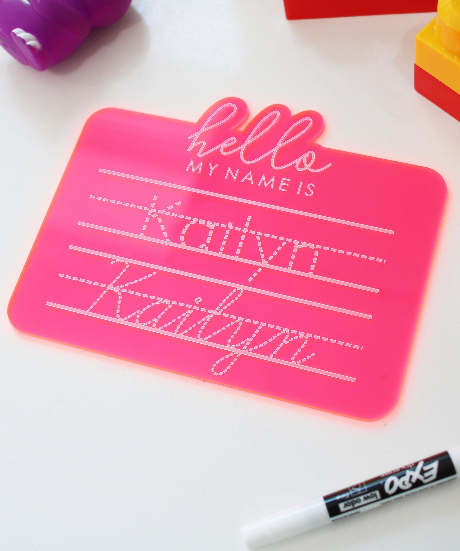 Acrylic Name Trace Board Alphabet Learning Board Acrylic Dry Erase Name ...