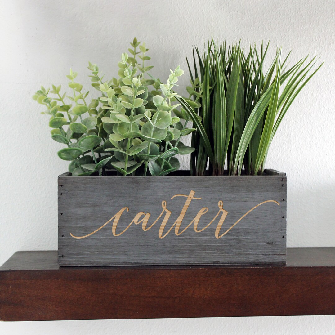 Gather, Home Personalized Planter Box, Custom Wood Planter Box ...