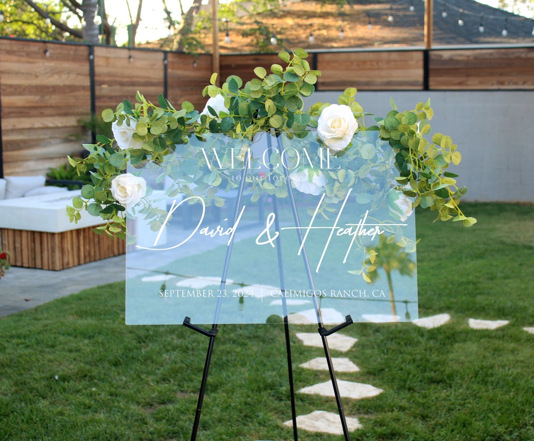 Wedding Welcome Sign Welcome Sign Acrylic Welcome Sign Engagement Party ...