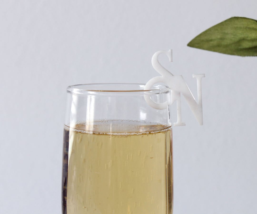 Wedding Initial Champagne Toppers DIY Peel at Home | Champagne Drink ...