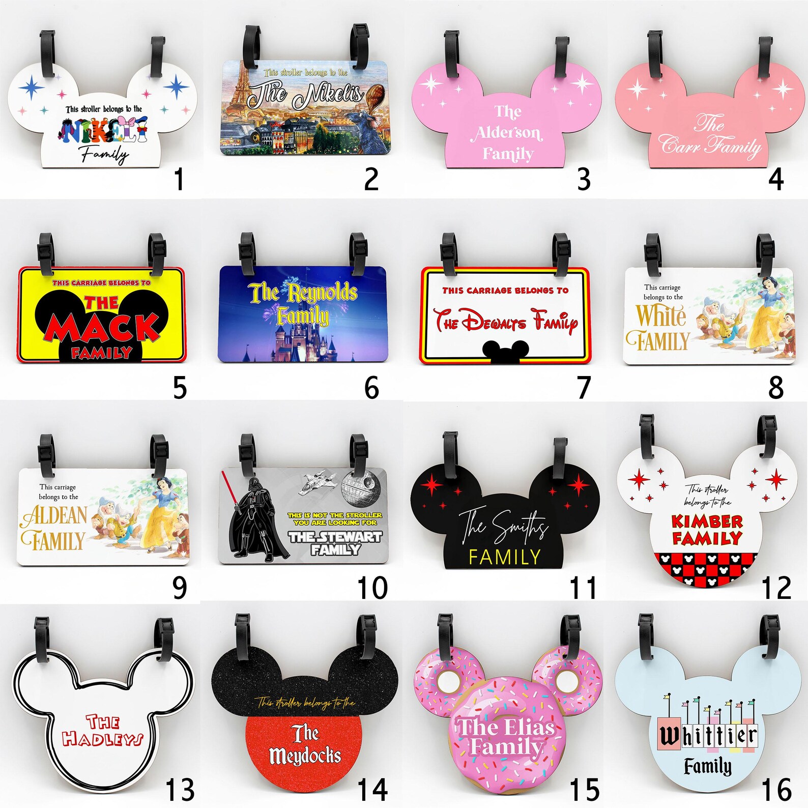 Personalized Stroller Name Tag, Mouse Ears Sign, Stroller License Plate ...