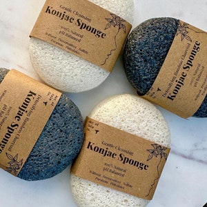 Konjac Facial Sponge | Reusable Makeup Remover | Eco Friendly Sponge | Exfoliating Charcoal ...