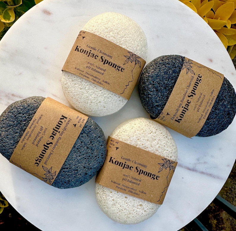 Konjac Facial Sponge | Reusable Makeup Remover | Eco Friendly Sponge | Exfoliating Charcoal ...