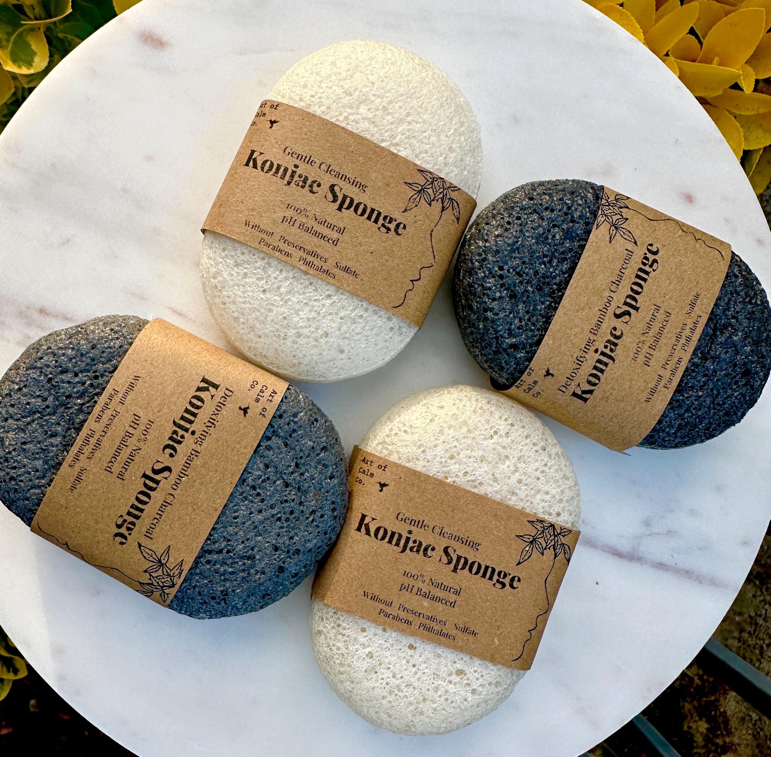 Konjac Facial Sponge | Reusable Makeup Remover | Eco Friendly Sponge | Exfoliating Charcoal ...