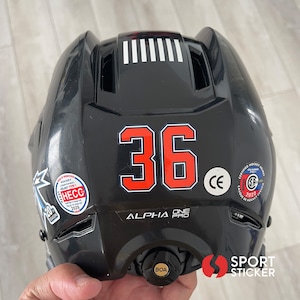 Custom Hockey Helmet Number Stickers - | Helmet Number Decals ...