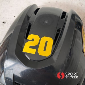 Custom Hockey Helmet Number Decals: Waterproof Vinyl Stickers - Etsy
