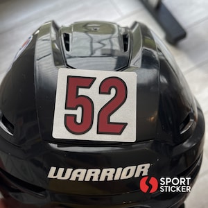 Custom Hockey Helmet Number Decals: Waterproof Vinyl Stickers - Etsy