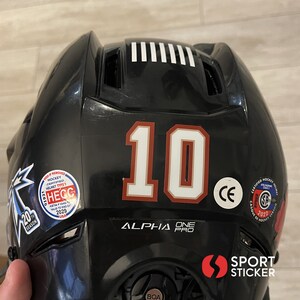 Custom Hockey Helmet Number Decals: Waterproof Vinyl Stickers - Etsy