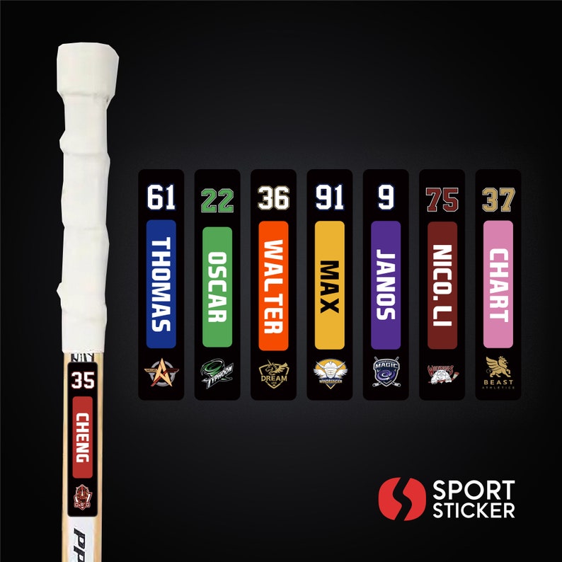 Personalized Hockey Stick Stickers: Waterproof Vinyl Decals - 5 Pack - Etsy