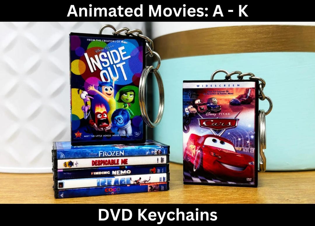 Mini DVD Keychain - Animated Movies (A-K), Miniature Movie Cover Art ...