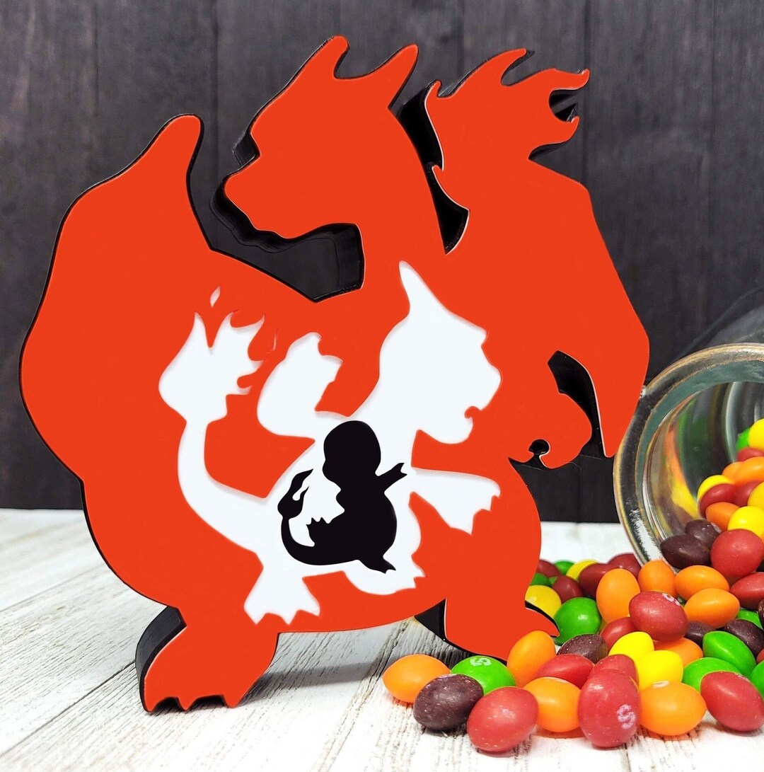Pokemon Evolutions charmander, Charmeleon, Charizard, 3D Printed, Fire ...