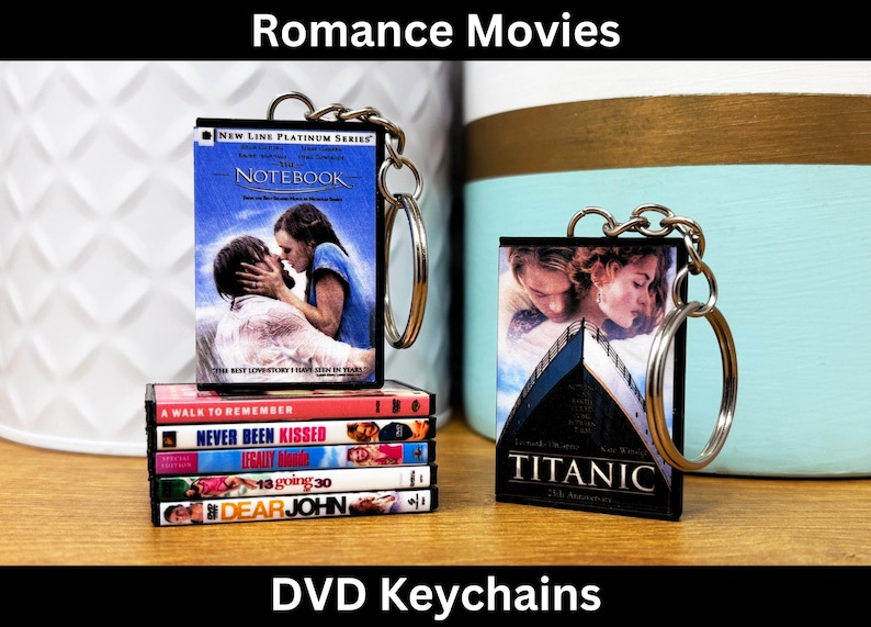 Romance Movies – Mini DVD Keychain, Rom-com Love Films, Miniature Cover ...