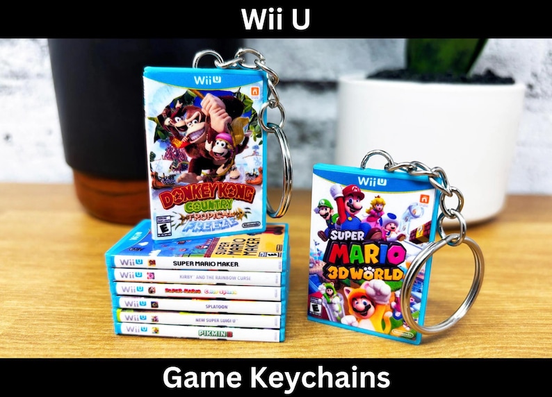 Miniature Nintendo Wii U Game Case Keychains, Mini Case Cover Art ...