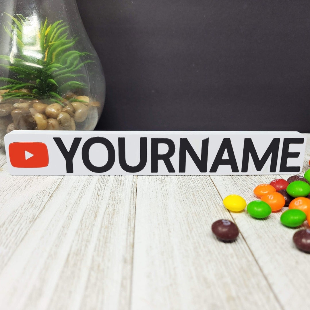 Custom Youtube Nameplate, Personalized Youtube Username, Youtube ...