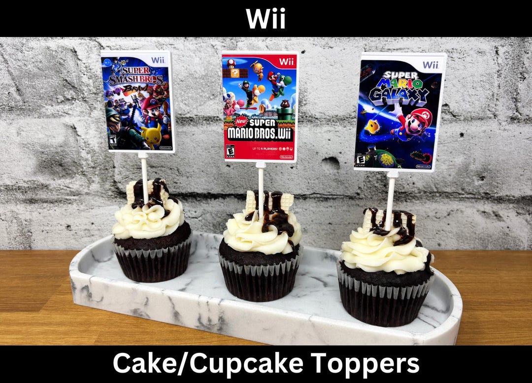 Wii Game Topper (medium), Nintendo Cupcake Cake Decor, Retro Birthday ...