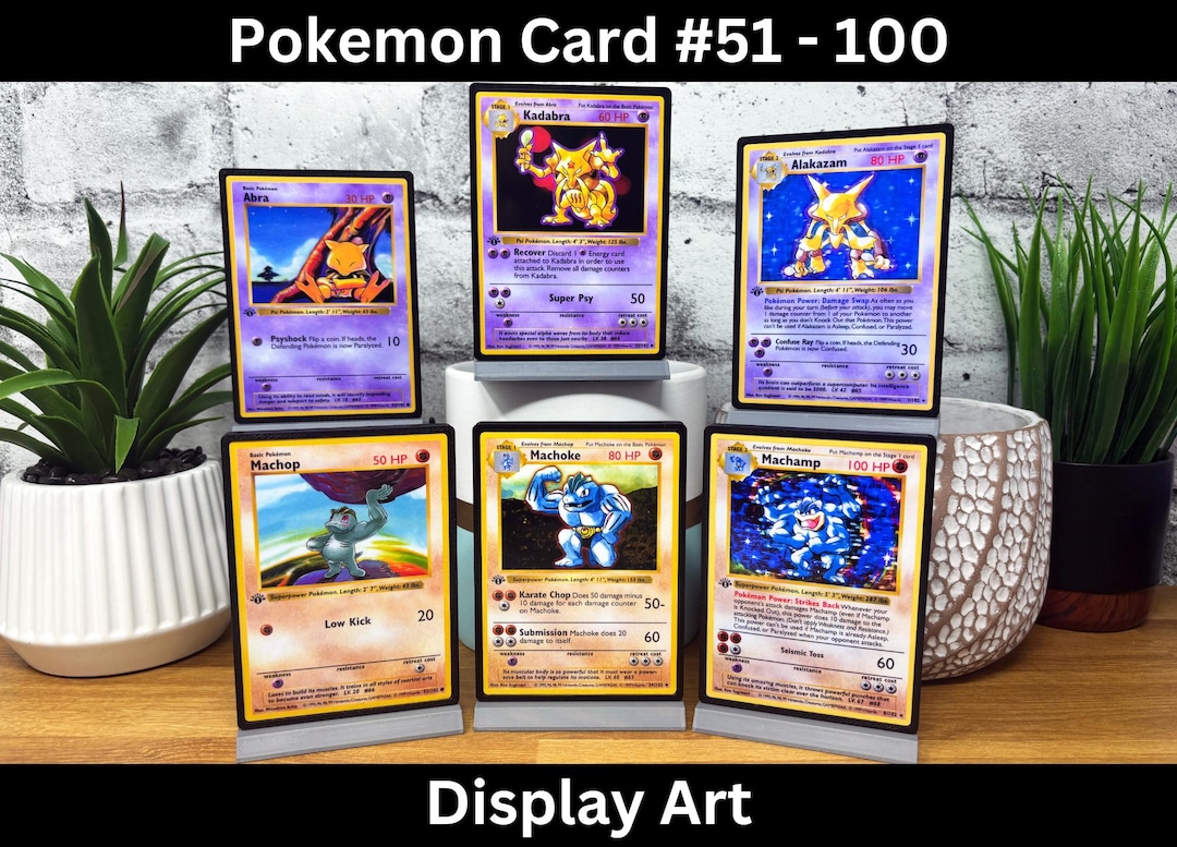 Pokemon Card Display Art 51-100, XXL TCG Trading, Base Set Jungle ...