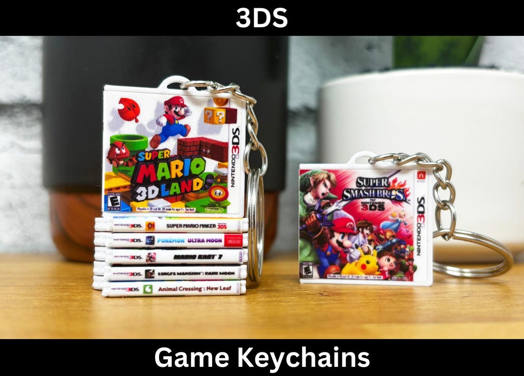 Mini 3DS Game Case Keychain, Retro Nintendo Cover Art, Miniature 3DS XL ...