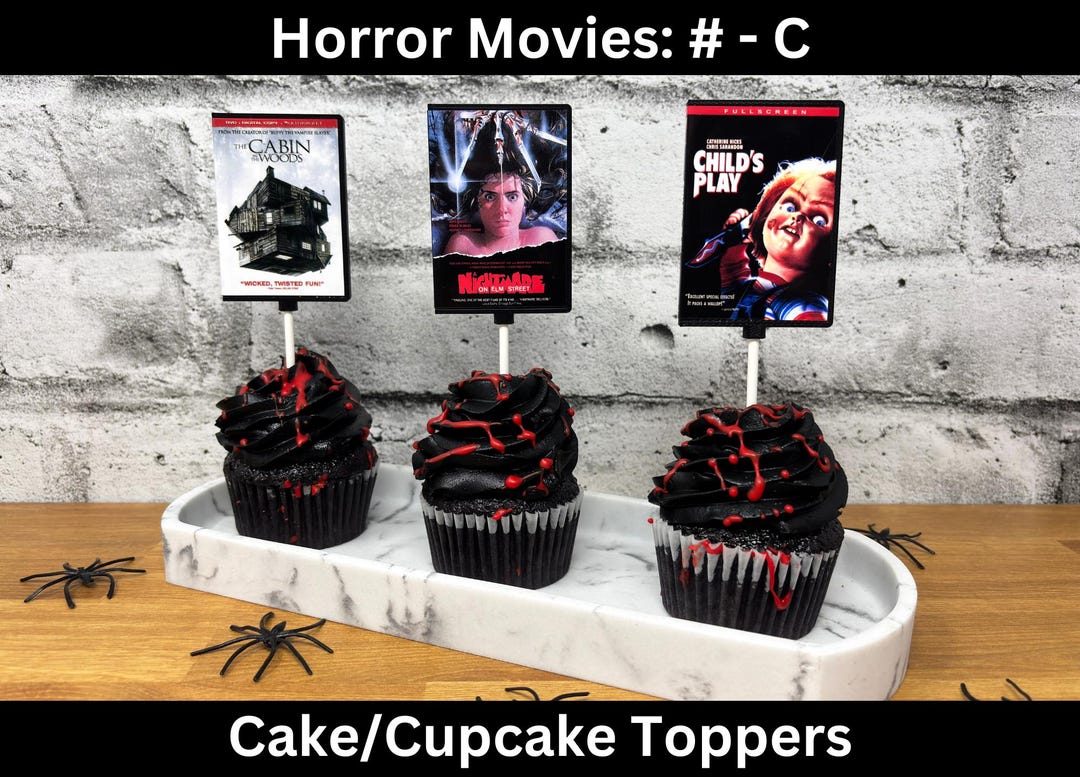 Horror Movies Toppers # - C (medium), Cupcake Cake Decor, Halloween ...