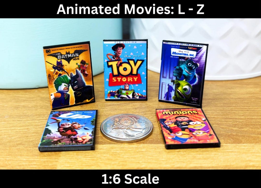 Dollhouse (1:6) Mini DVD Cases - Animated Movies (L-Z), Miniature Movie ...