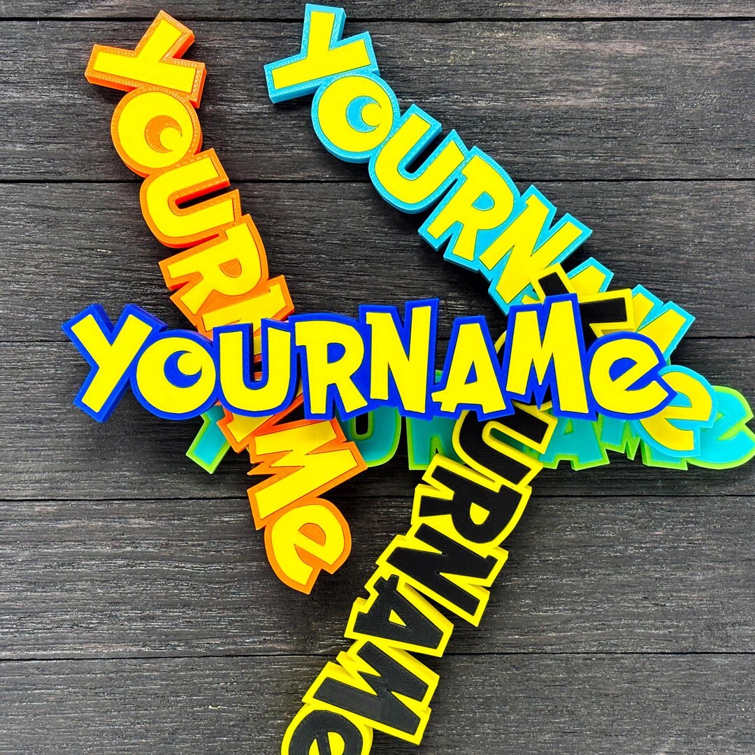 Custom Pokemon Nameplate Collection 4 Themes, Personalized Desk Name ...