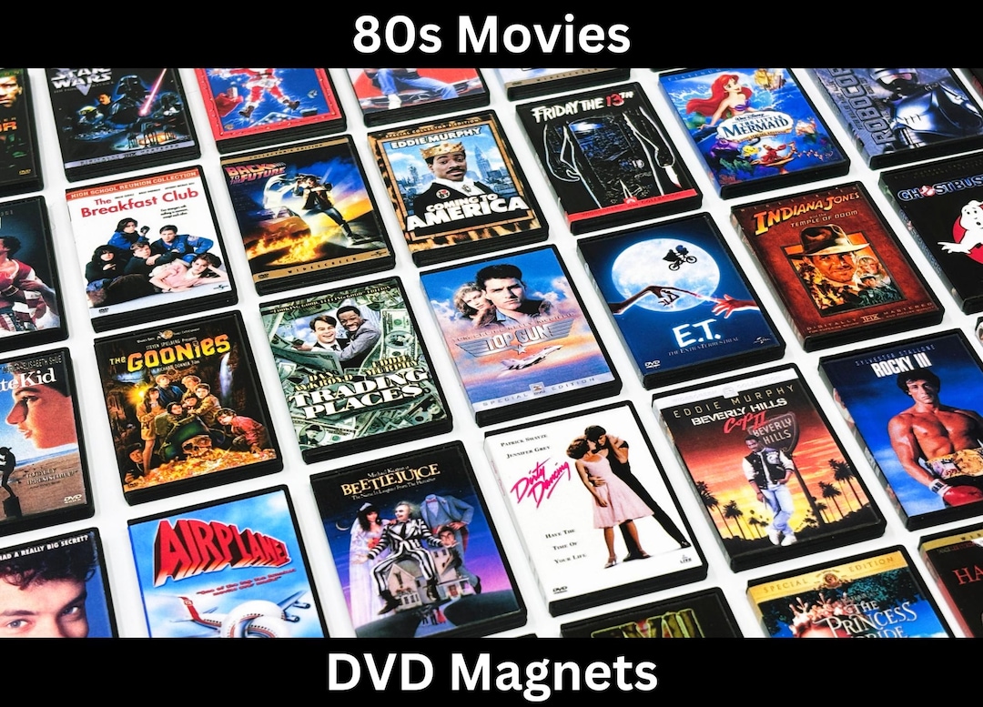 80s Movies – DVD Magnets (3 Sizes), Retro 1980s Film Classics, Vintage ...