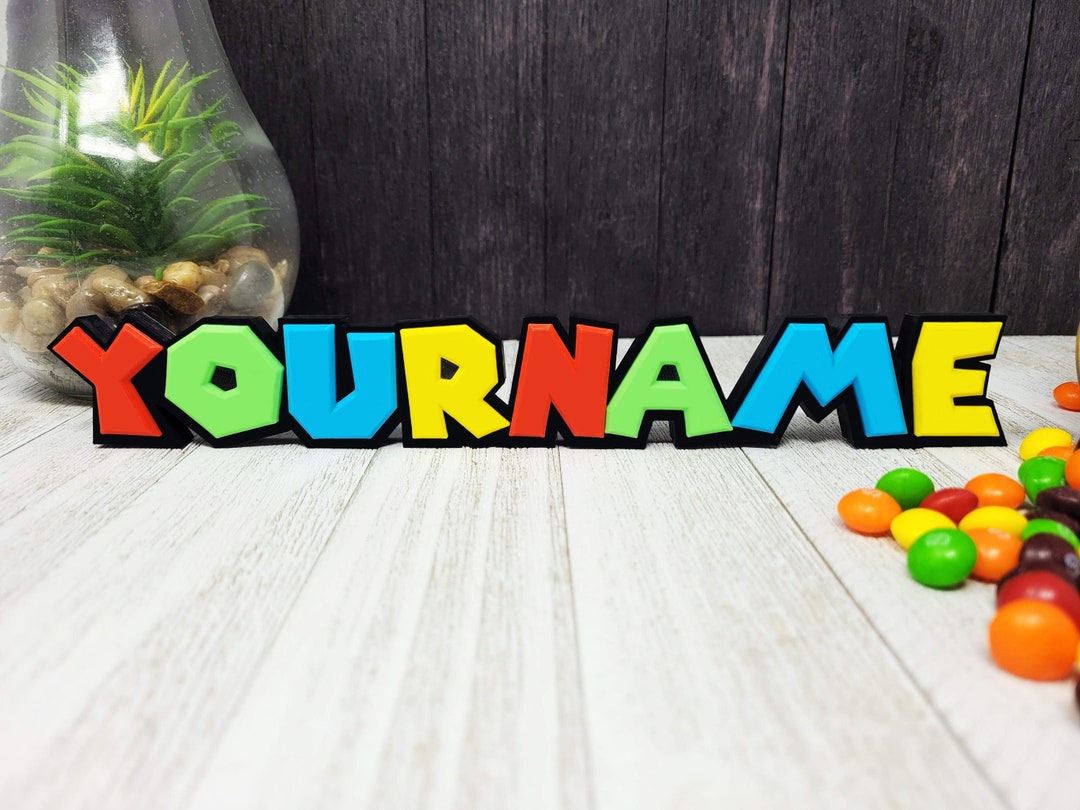 Custom Super Mario Style Nameplate Themed Nursery Name Kid - Etsy Canada