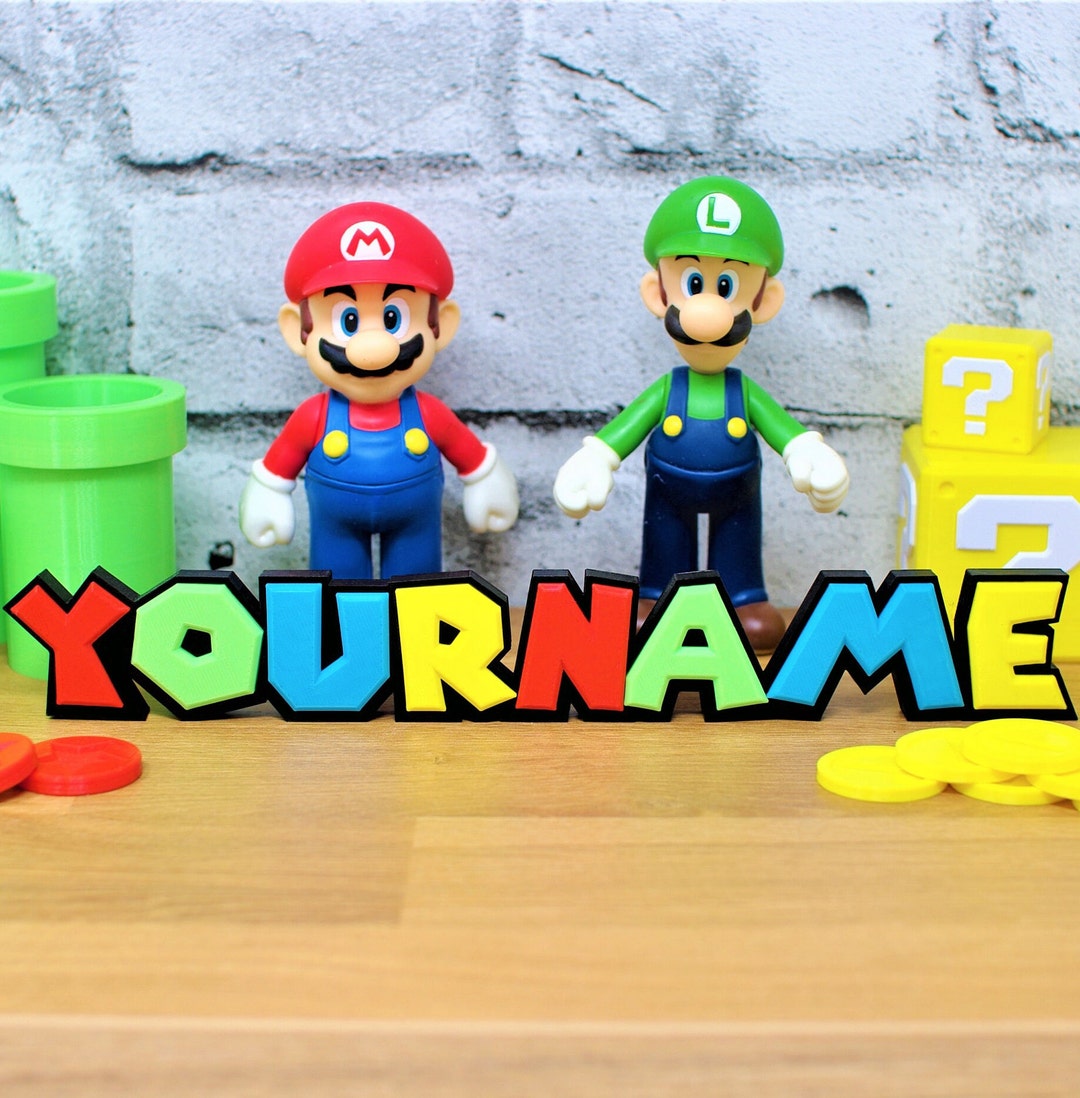Custom Mario Style Nameplate, Super Mario Bros, Nintendo Mario Kart ...