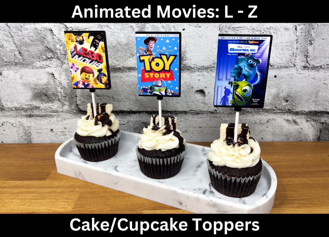 Animated Movie Toppers: L - Z (medium), Cupcake Cake Decor, Birthday ...