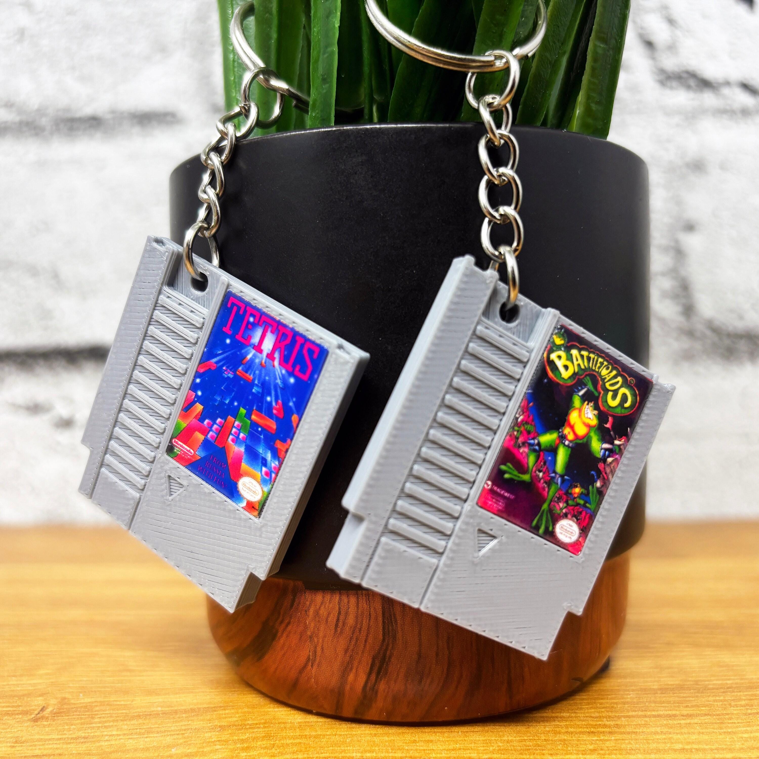 Mini NES Game Cart Keychain, Retro Cartridge Cover Art, Miniature ...