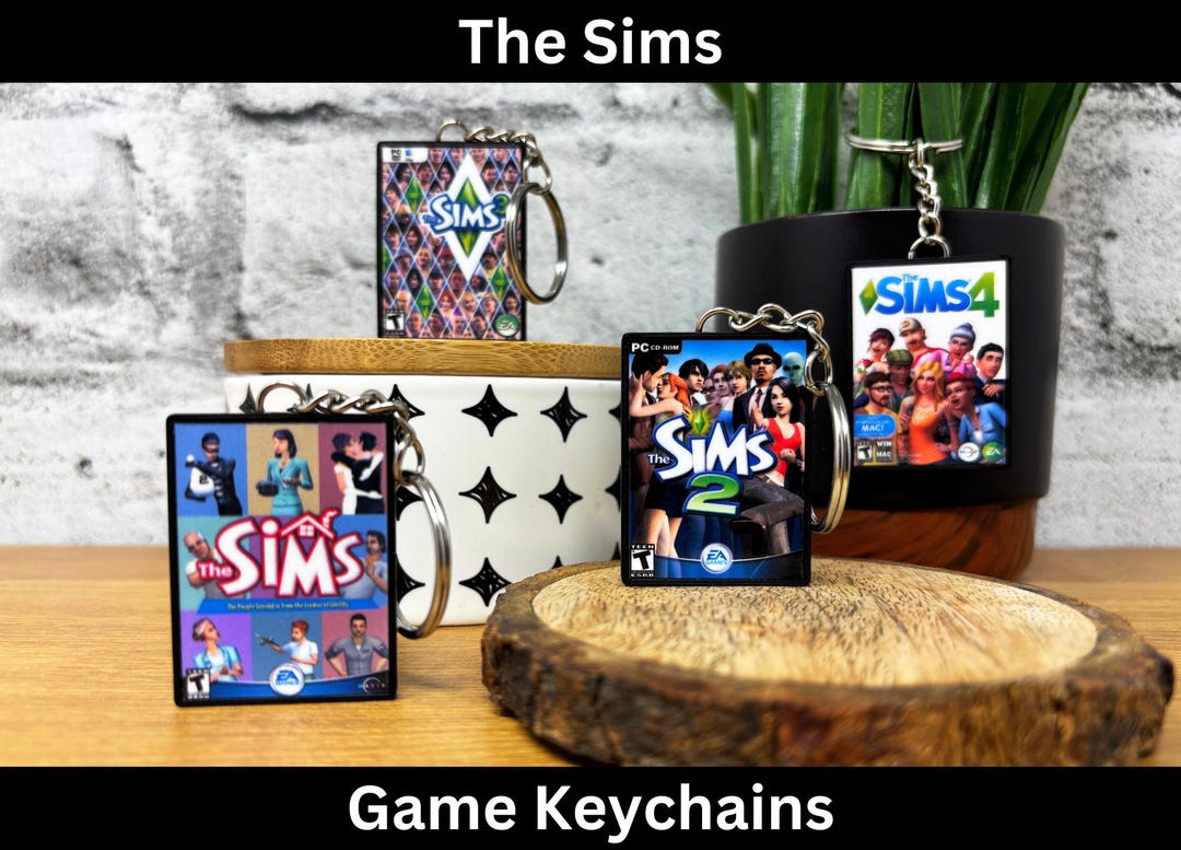 The Sims Keychain, Sims 1-4 Game + Expansions, Video Game Merch ...