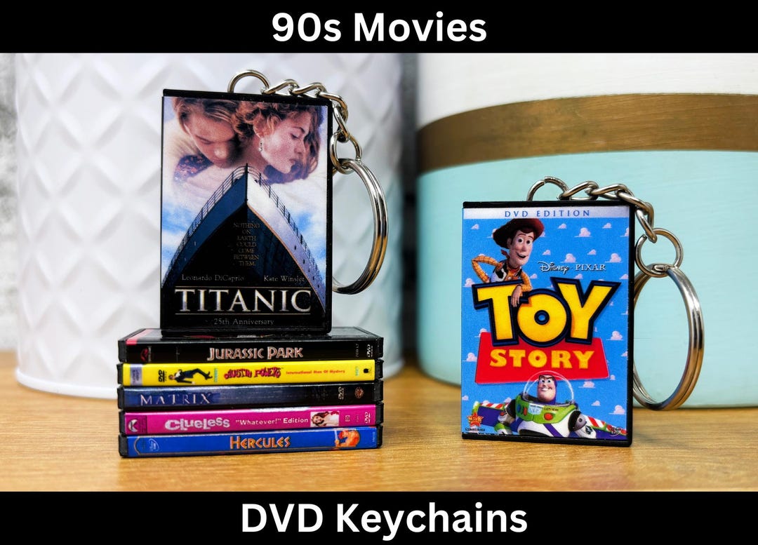 90s Movies – Mini DVD Keychain, Retro 1990s Classics, Vintage Cinema ...
