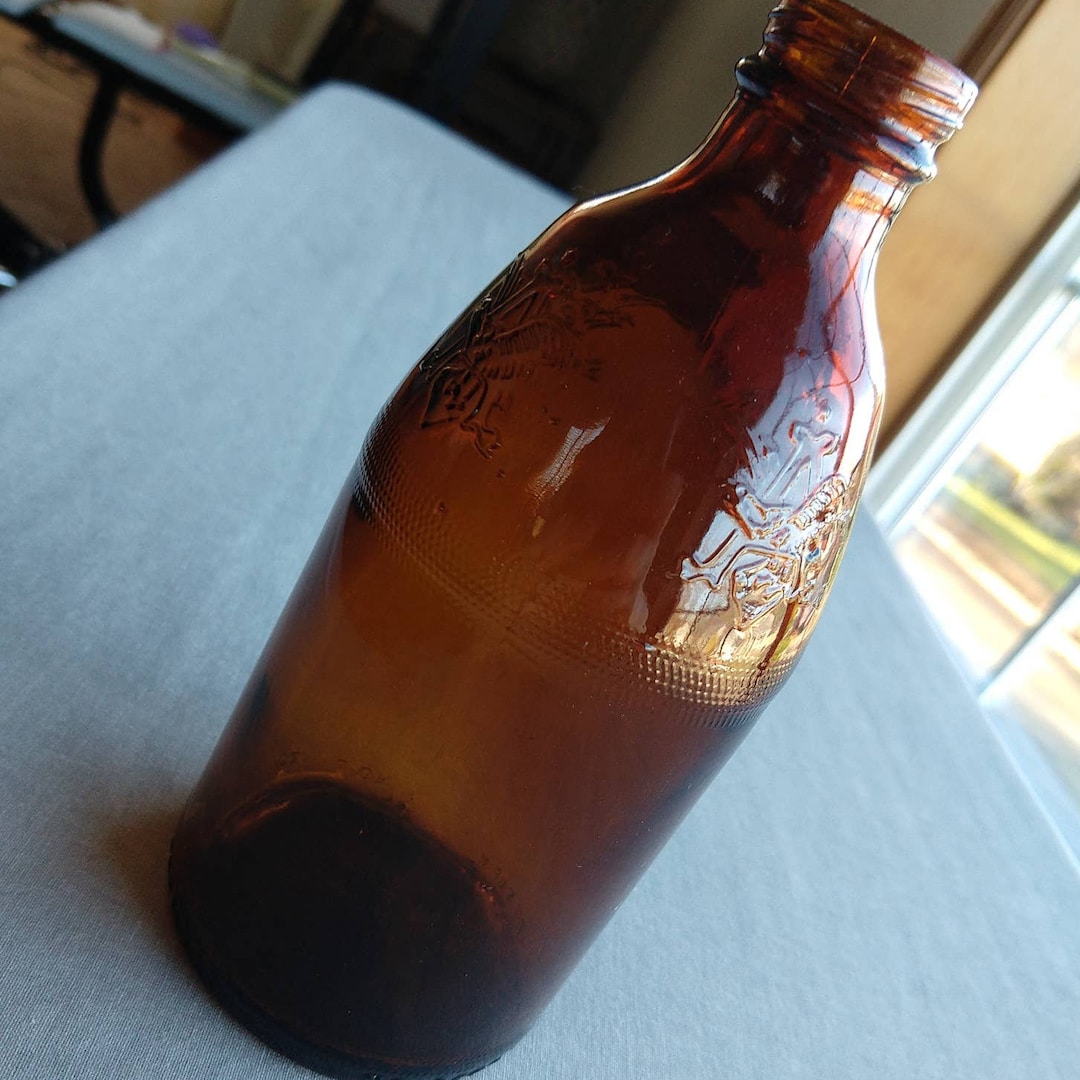 Amber Brown Glass VTG Anheuser Busch Bottle Empty 1960s Eagle A ...