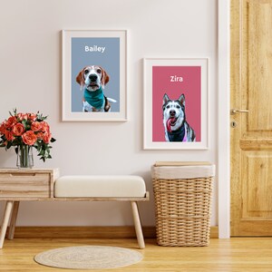 Custom Pet Portrait From Photo PRINTABLE Personalized Dog Wall Art ...