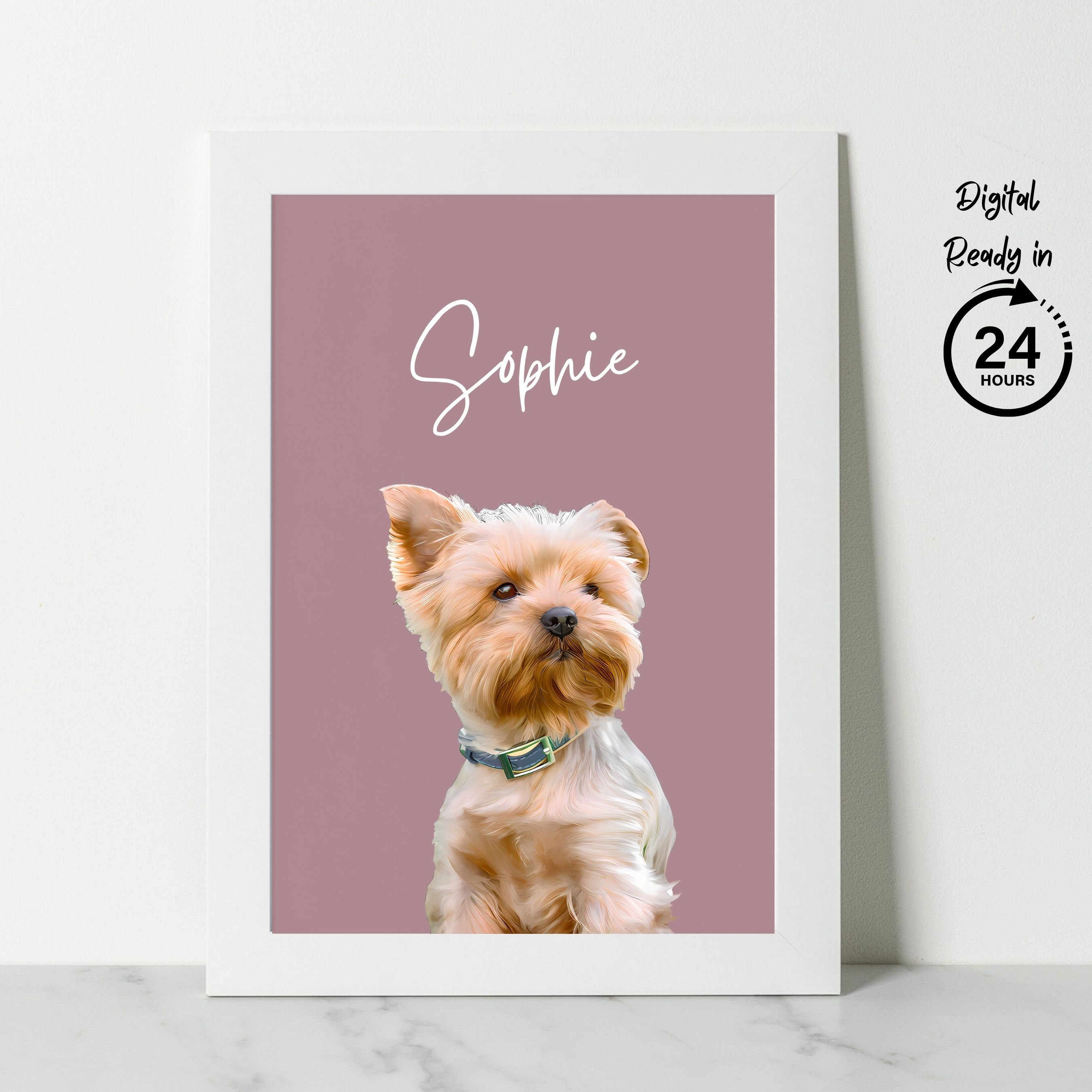 Multiple Pet Portrait Custom 3 Pet Portrait From Photo Custom Dog Art ...