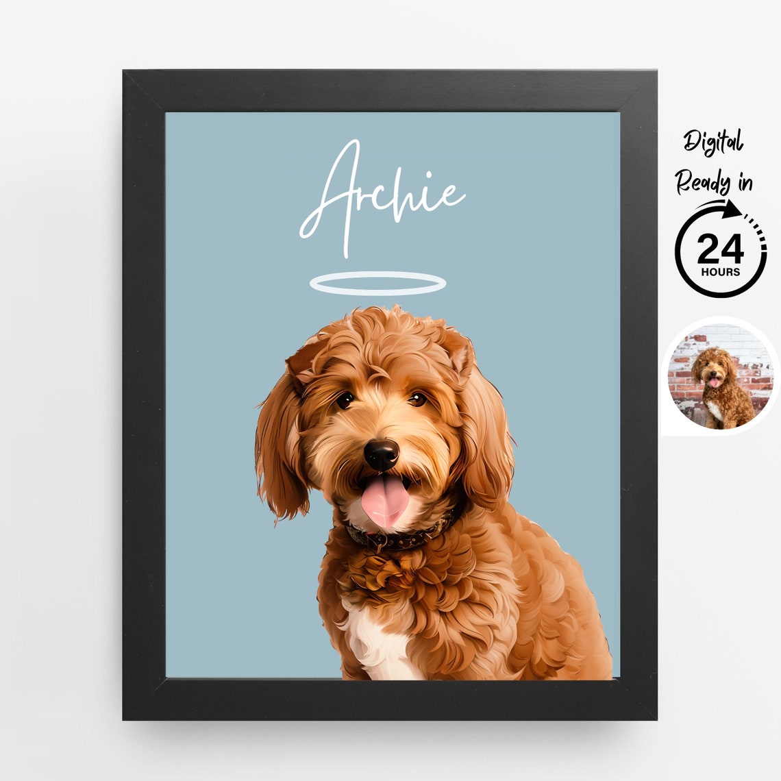 Multiple Pet Portrait Custom 3 Pet Portrait From Photo Custom Dog Art ...